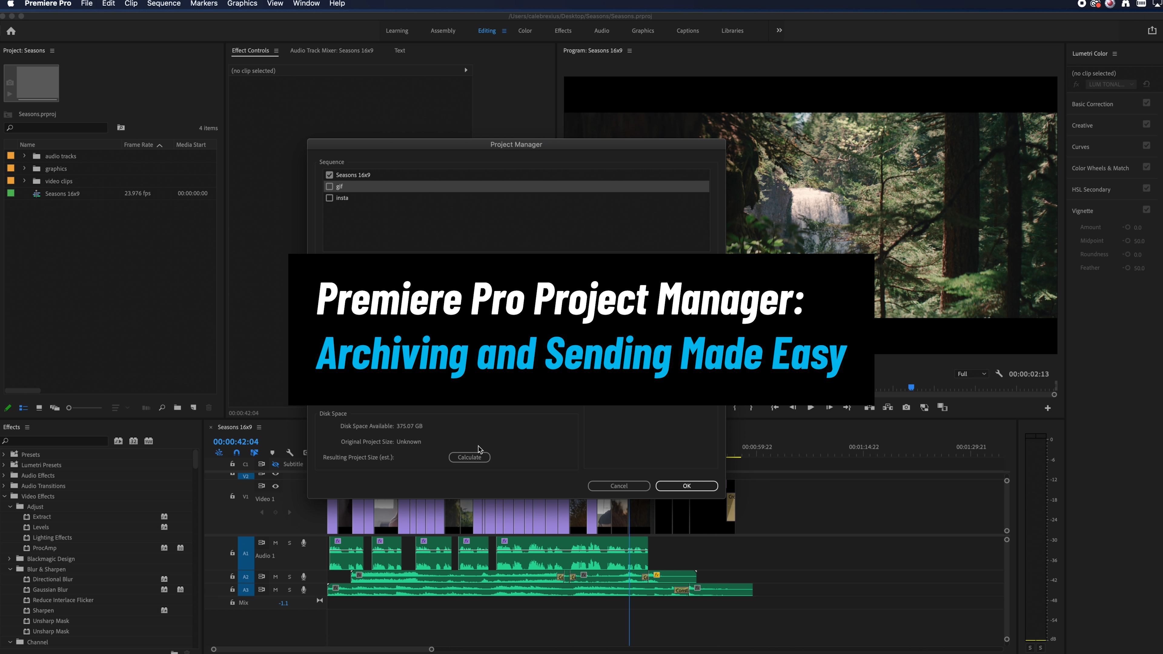 Archiving or Sending? Use Premiere Pro Project Manager – FILMPAC